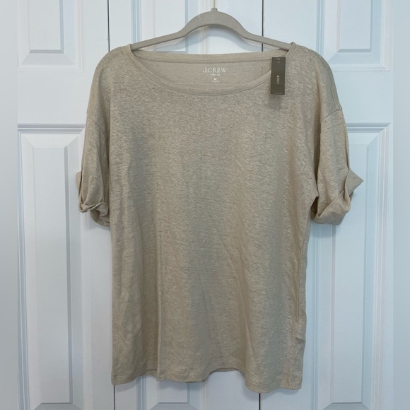 J. Crew | Tops | Nwt Jcrew Linen Tee Medium | Poshmark